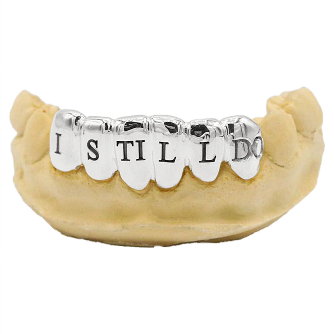 Bottom Gold Grillz With Fangs